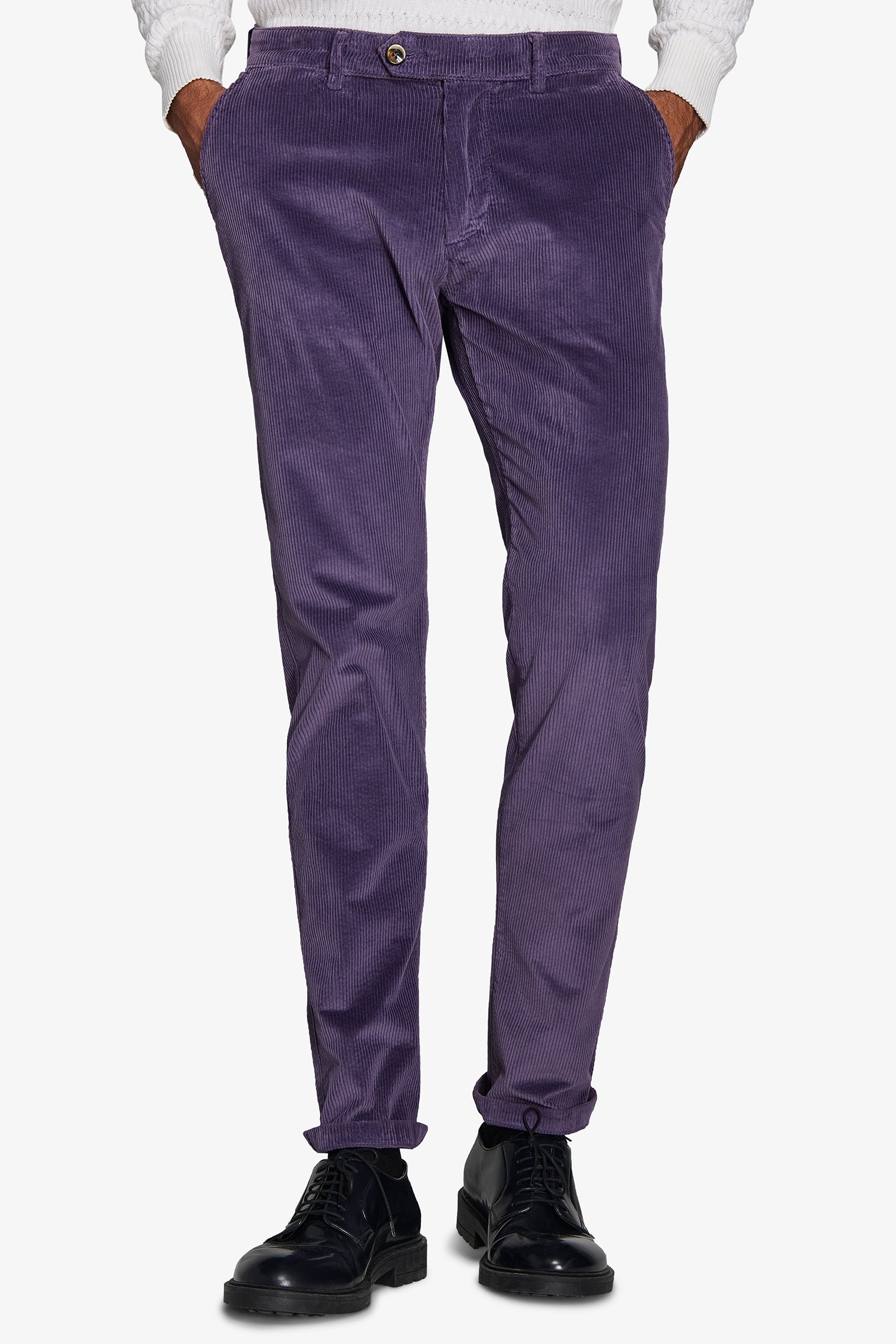 Pantaloni velluto 750 righe viola