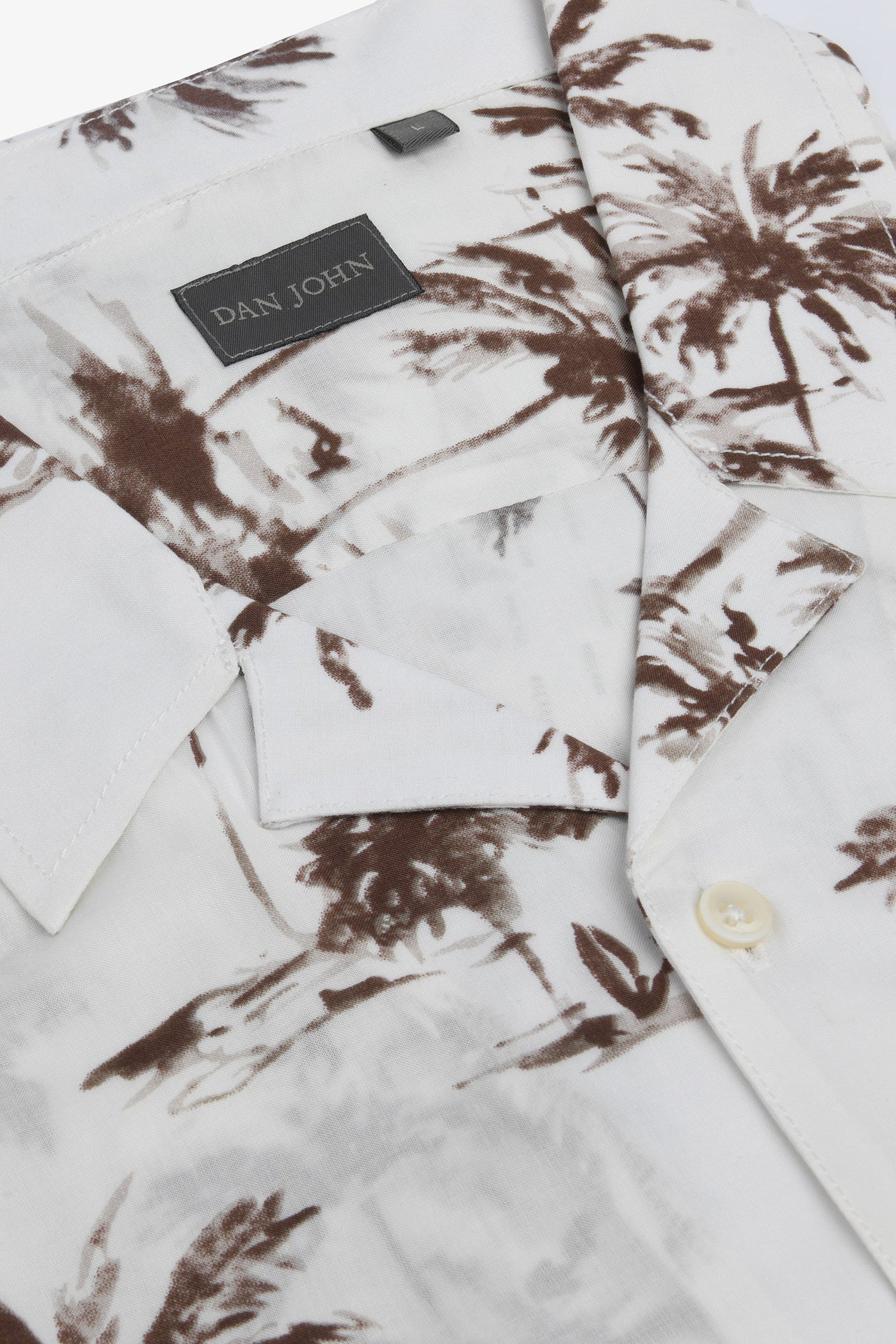 White palm tree pattern Hawaiian shirt