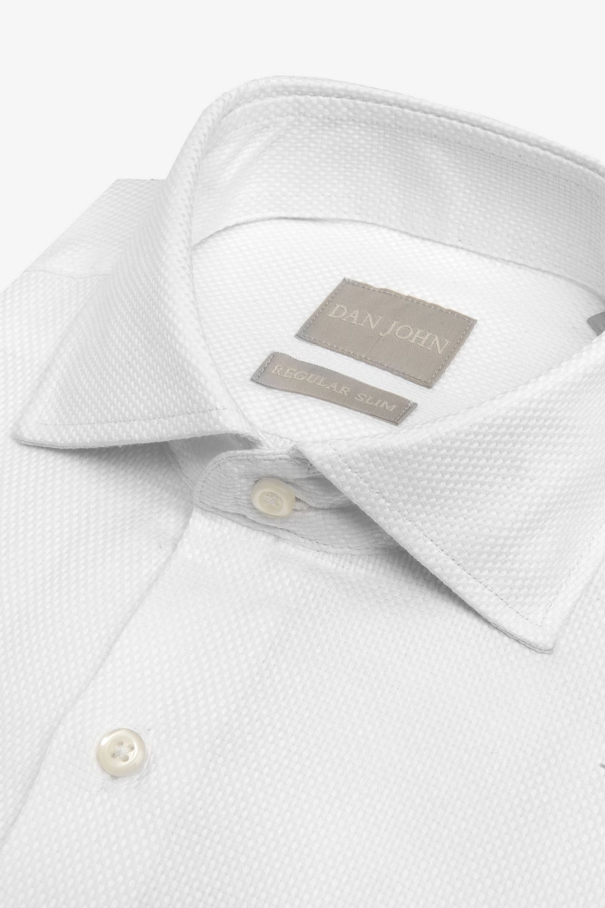Regular-fit white textured ‘la Picoco’ shirt