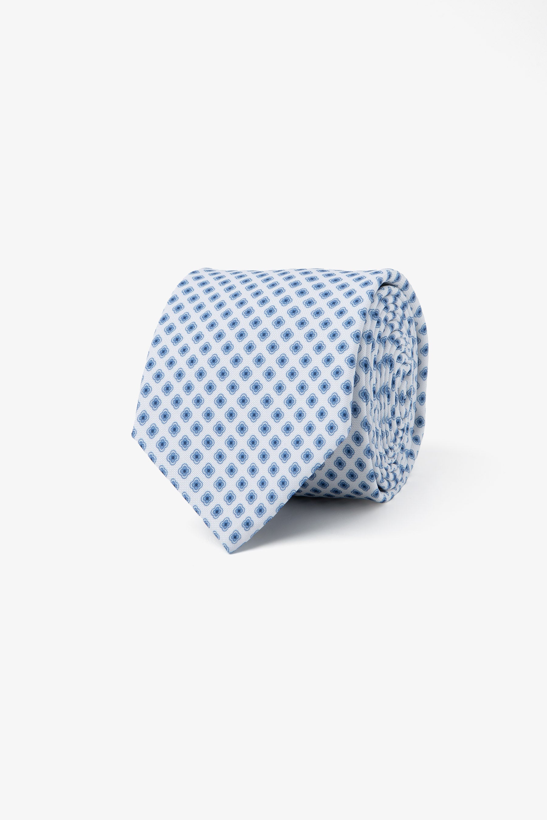 Cream micro-floral pattern tie