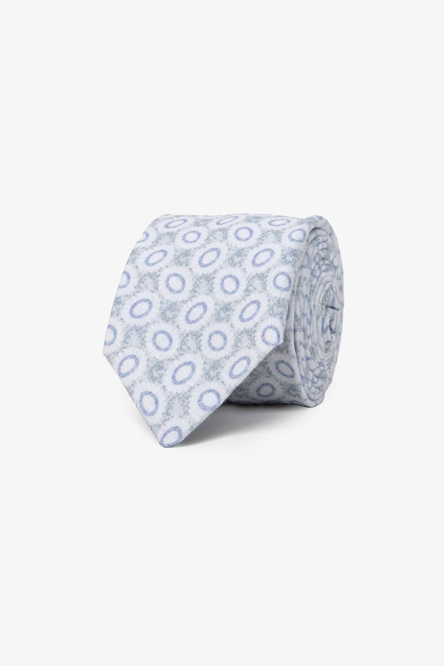 Light blue circle pattern jacquard tie