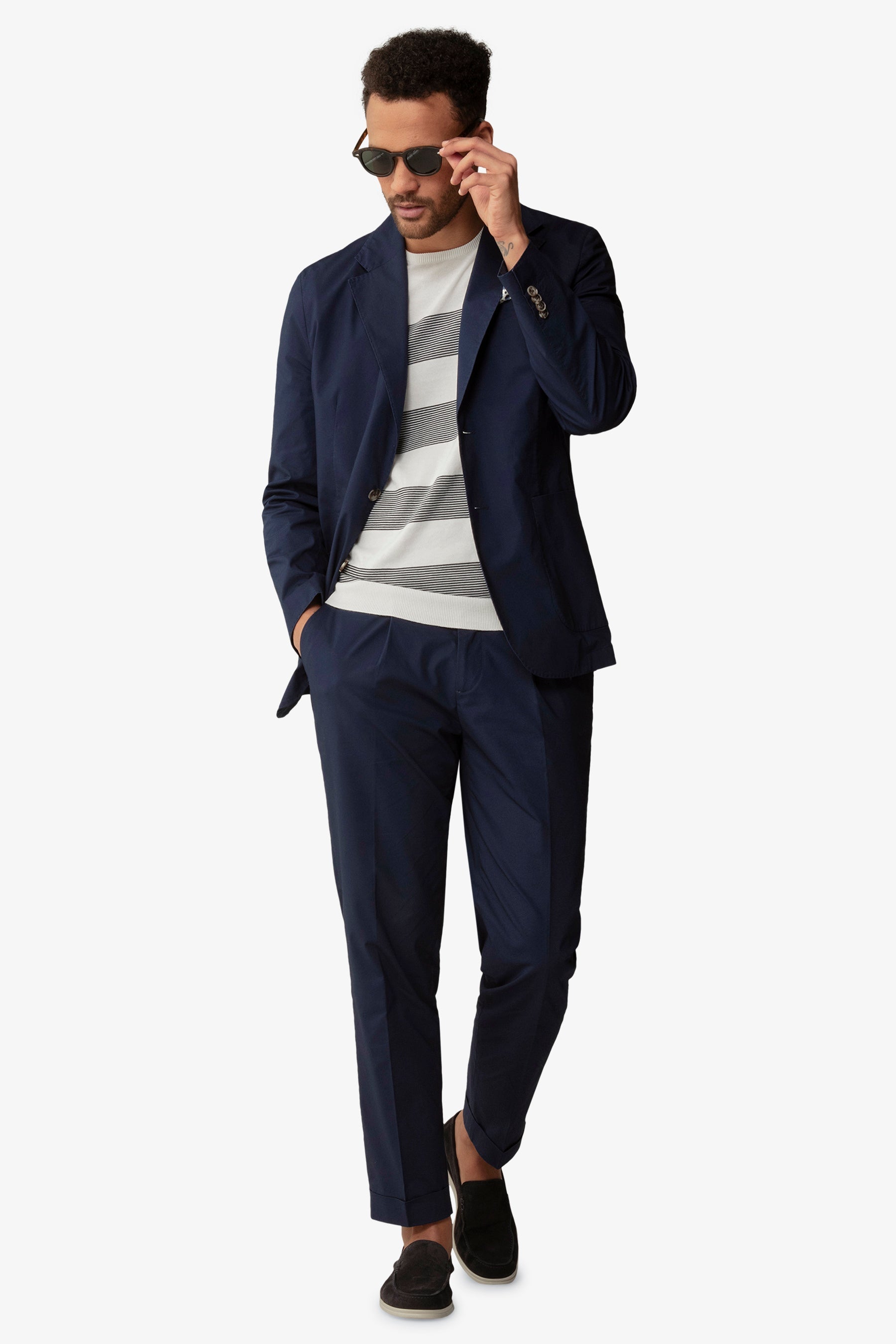 Blue paratroopers canvas suit blazer