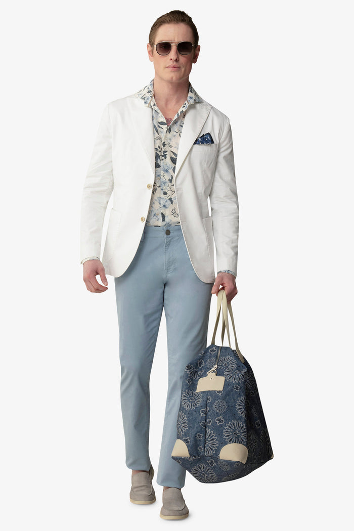 White cotton deconstructed blazer