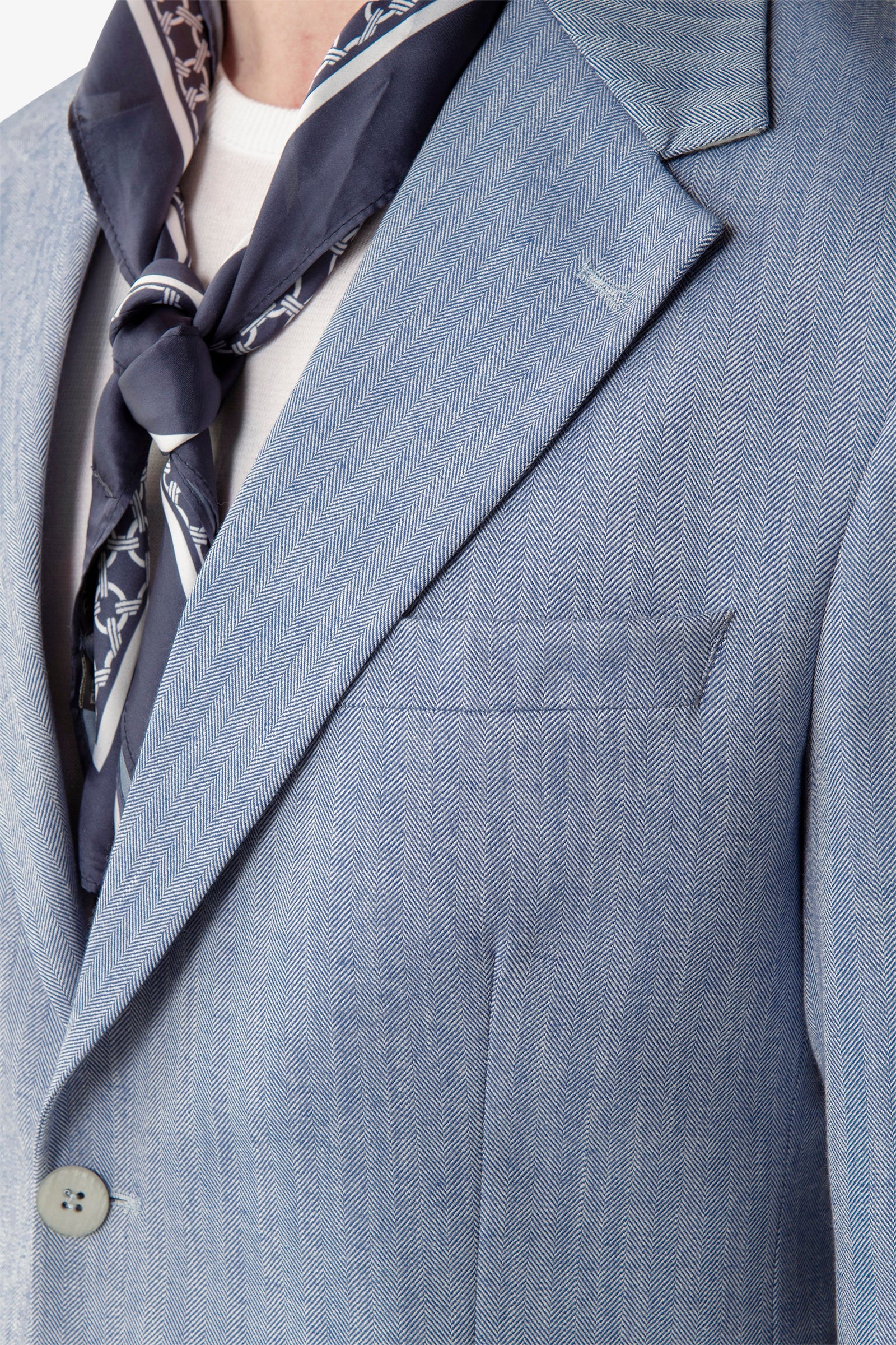 Sky blue Herringbone pattern blazer
