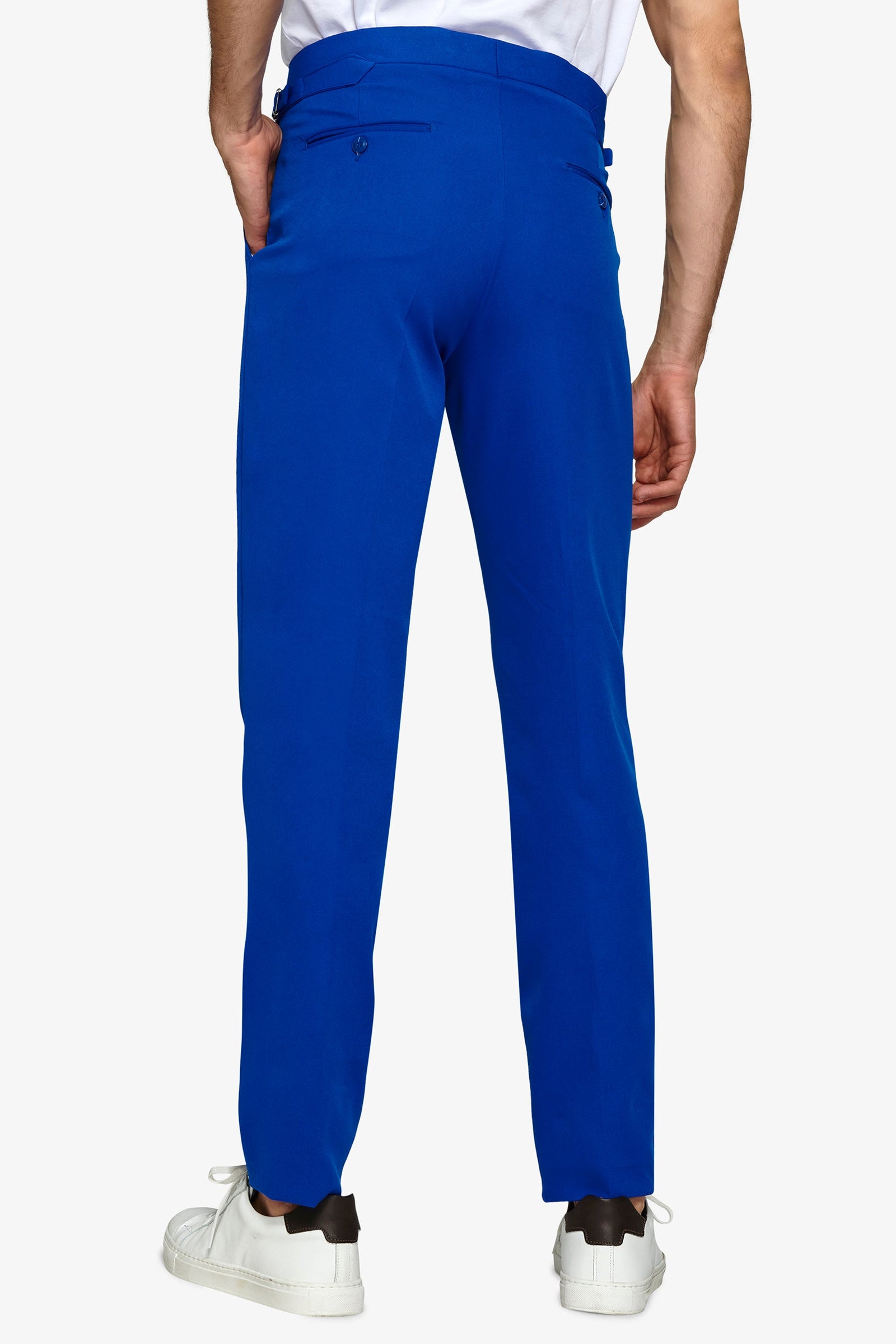 Royal blue suit trousers with pleats