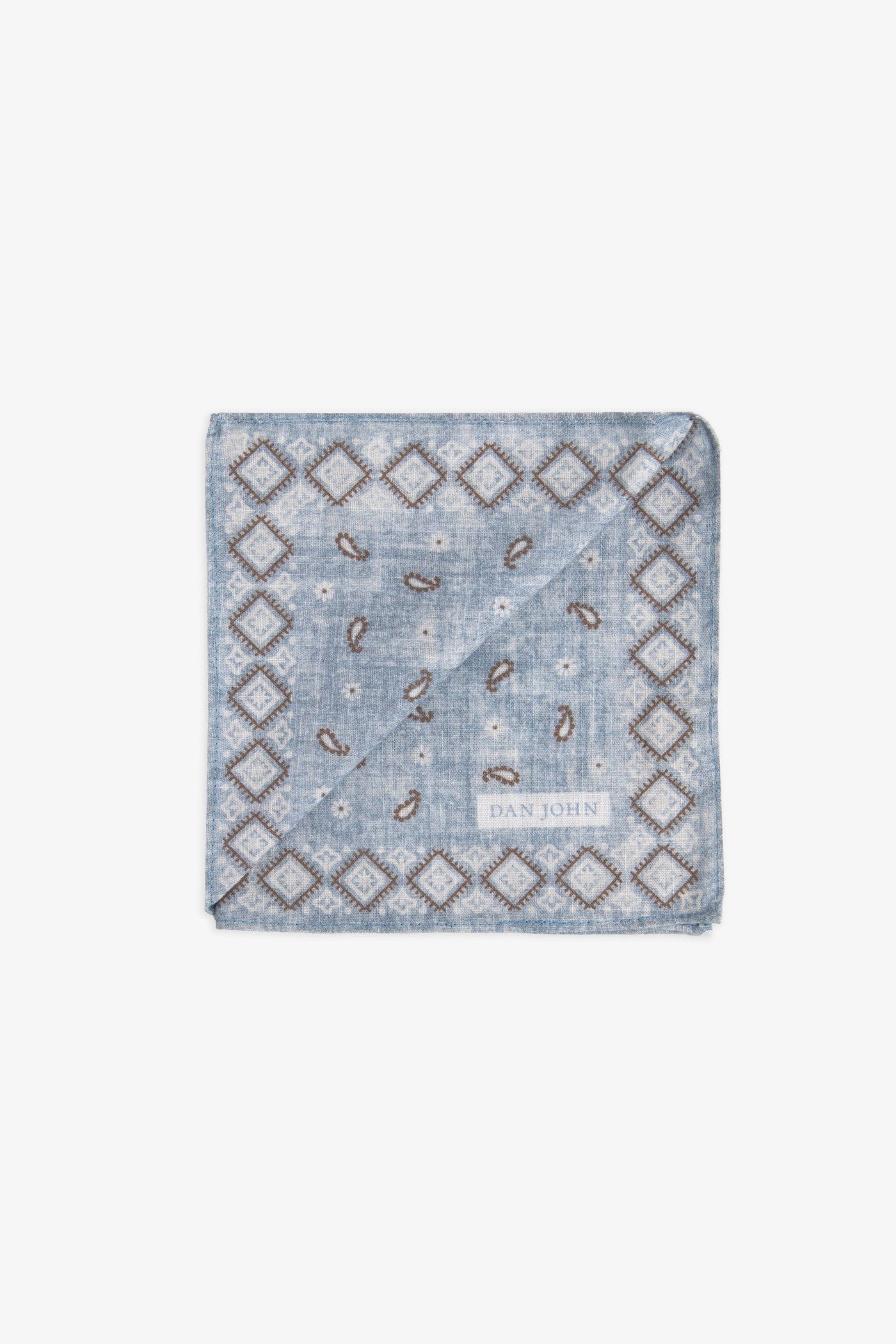 Light blue cashmere pattern pocket square