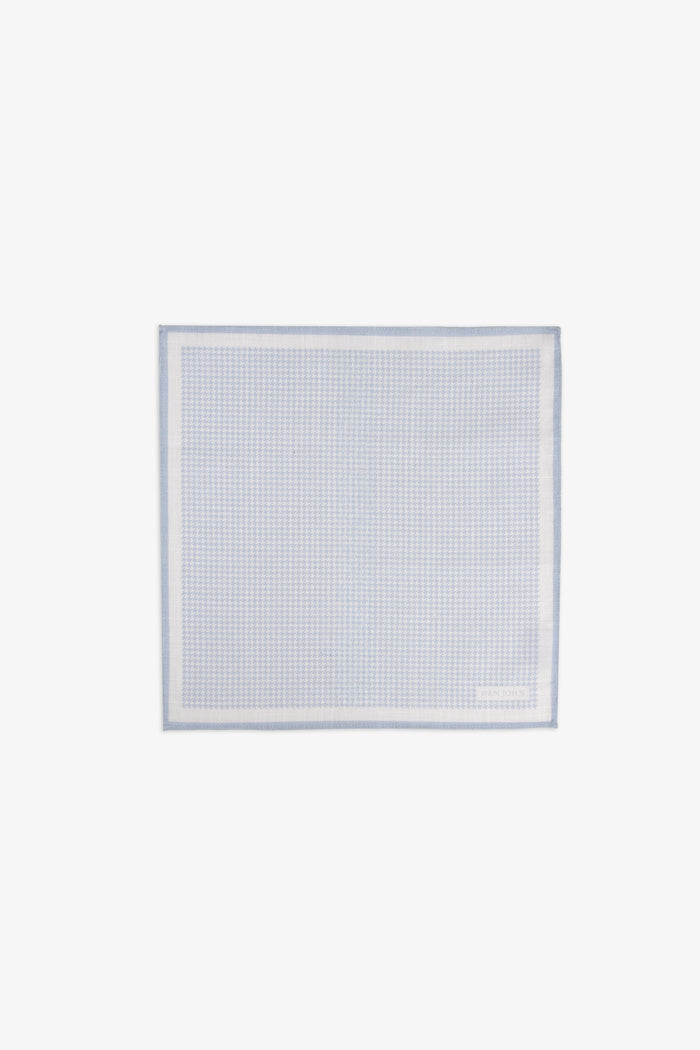 Light blue micro check pocket square