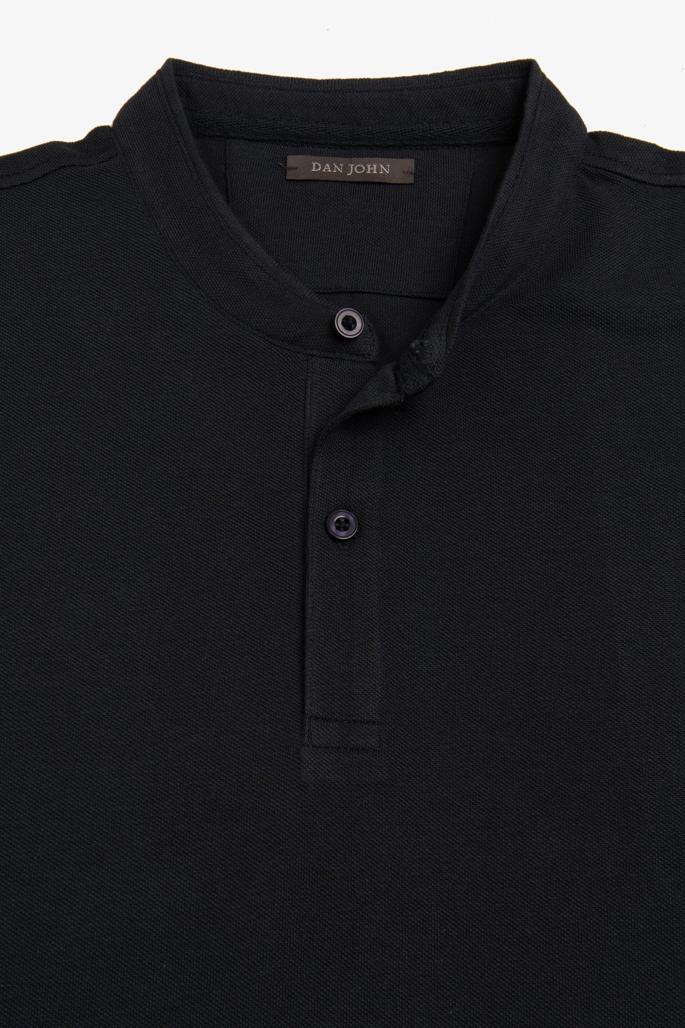 Blue pique Korean collar polo shirt