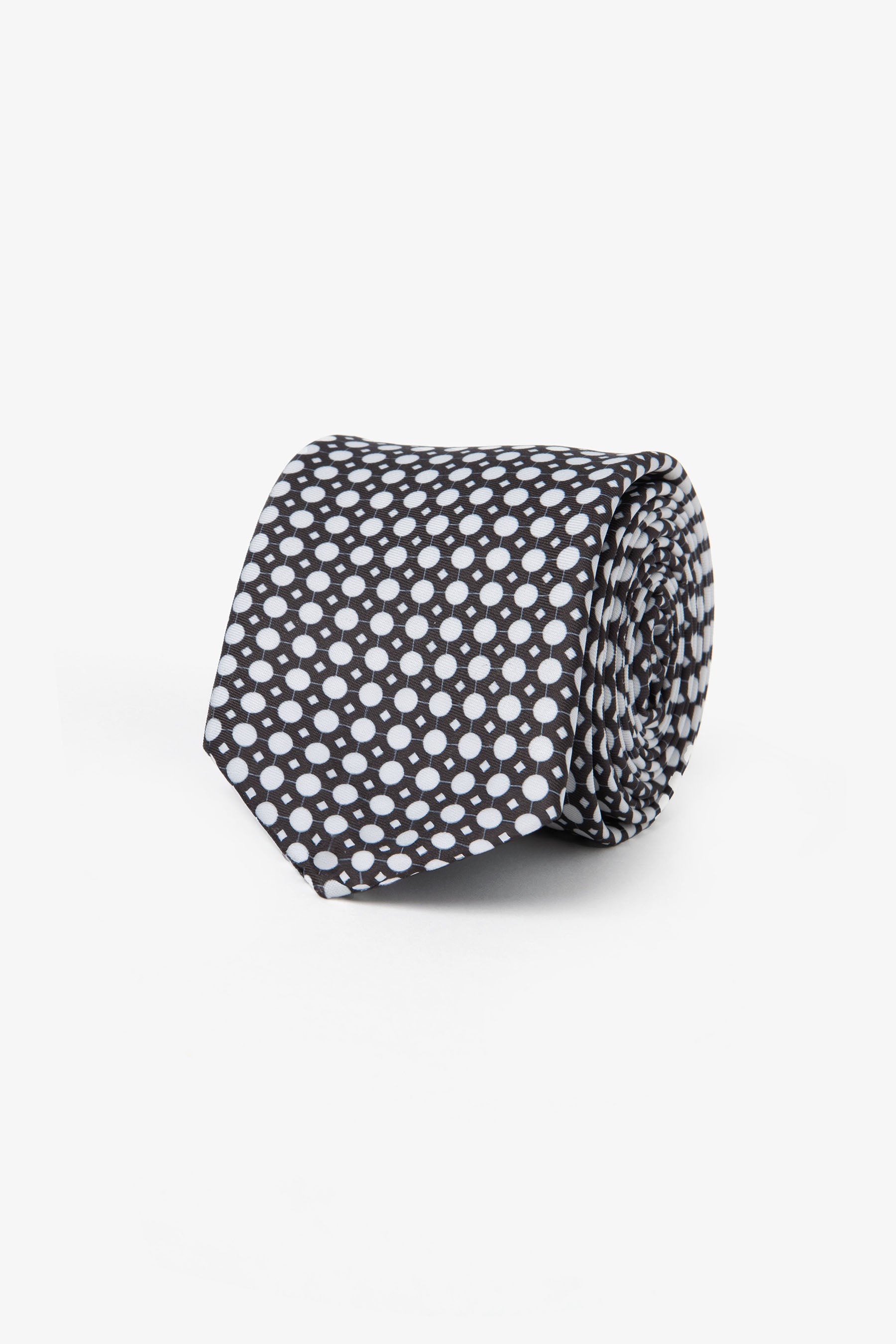 Cravate brun foncé à micro cercles