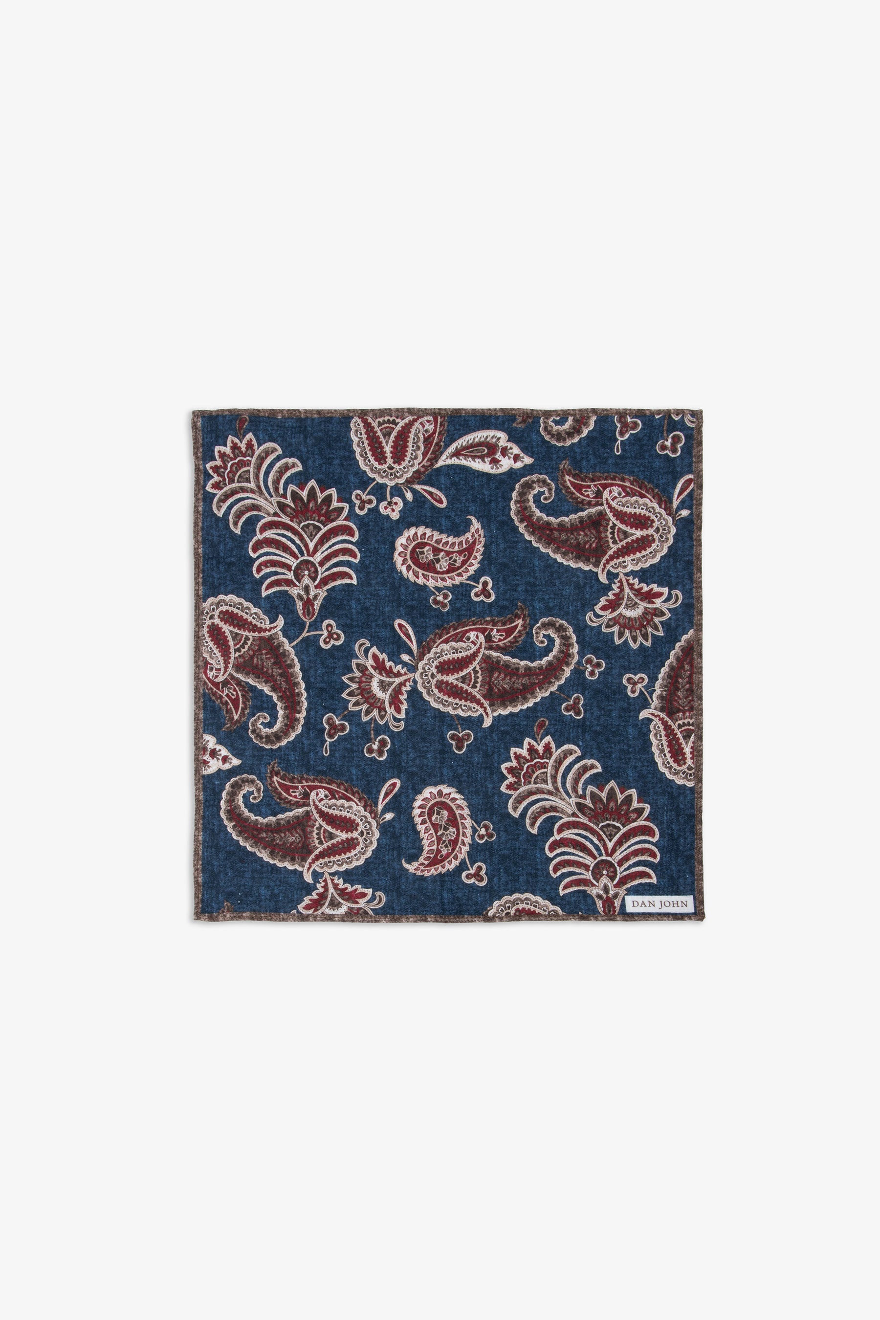 Blue macro flowers pocket square