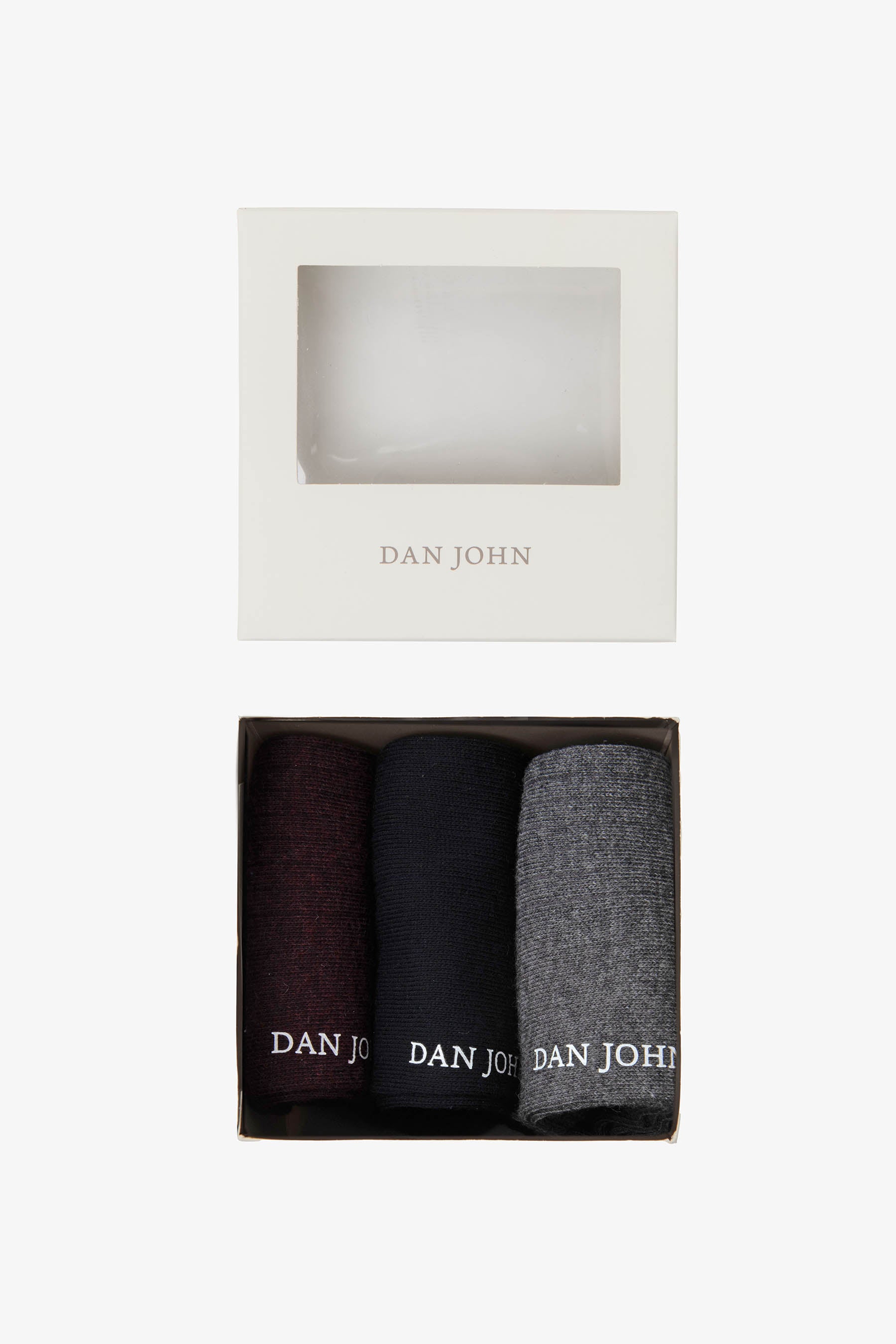 3-pack solid colour ribbed socks