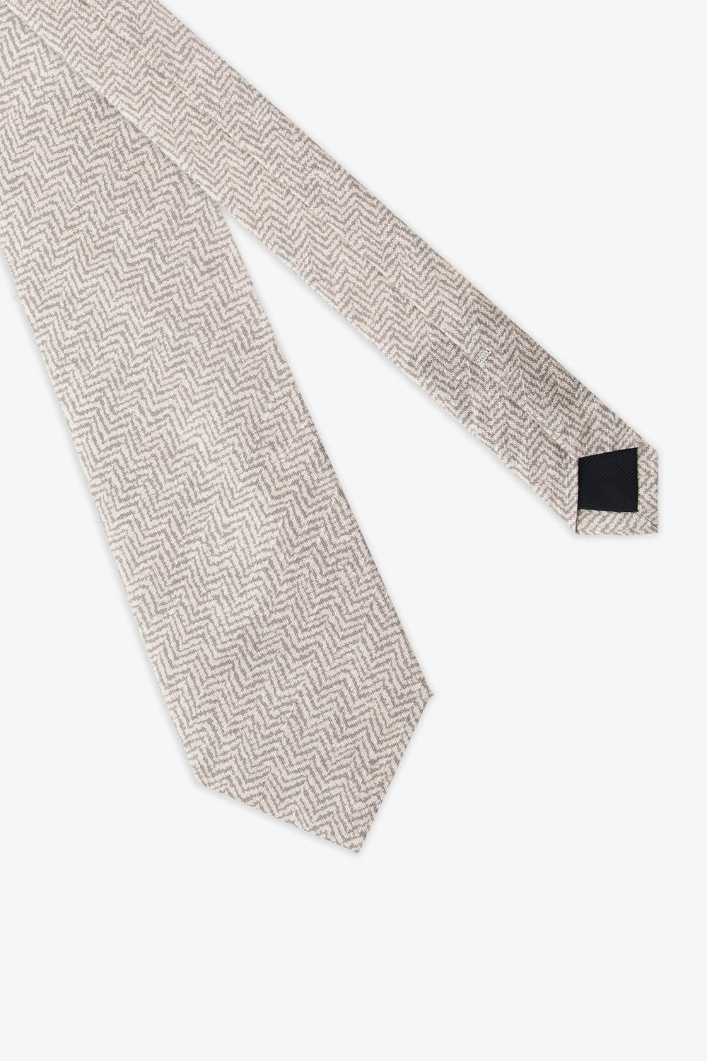 Cravatta fantasia zig zag panna